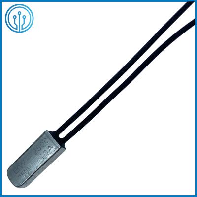 China 250V 10A Bimetal Temperature Switch with 250°C Rating and 70mm Cable for Thermal Protection for sale