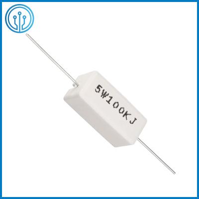 China 5 Ohm CR MOF Cylindrical Cement Resistor 100W Wire Wound with UL 94 V-0 Certification and 350V-15000V Voltage Range for sale