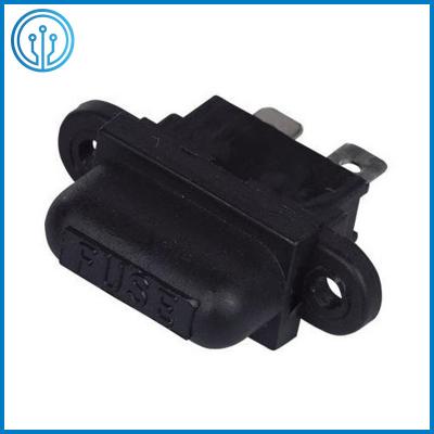 China 30A Tin Brass PCB Mount Fuse Holder PA66 Nylon 32V Blade Fuse 6.3mm x 32mm Quick Connect Terminal for sale