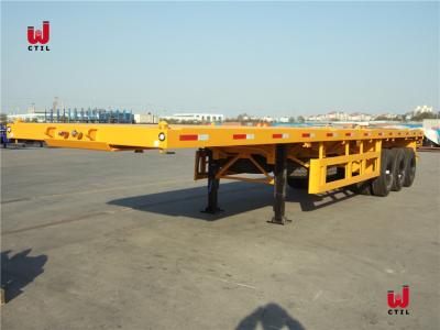 China CCC Axle Truck Semi Trailers 40t Flatbed Tractor Trailer for sale