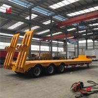 China 3 Axles 60t Heavy Equipment Hauling Trailers/Low Bed Trailer Transporter for sale