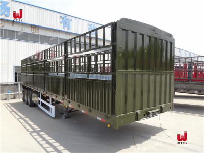 China Tri Axles Truck Semi Trailers 60t Horse Livestock Trailers for sale