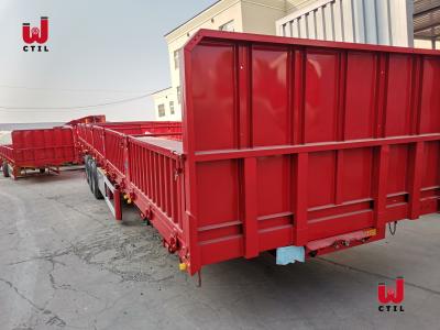 China 45t Semi Drop Side Trailer 13m Utility Cargo Trailer Triangle for sale