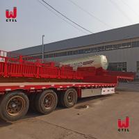 China 80t Hydraulic 3 Axle Low Bed Trailer 12R22.5 Transport Excavator for sale
