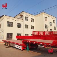 China 80t Hydraulic 3 Axle Low Bed Trailer 12R22.5 Transport Excavator for sale