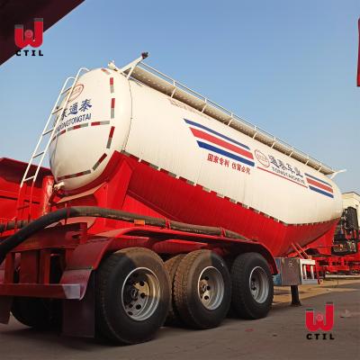 China 45cbm M3 Transport Bulk Cement Tanker Trailer Semi Carbon Steel for sale