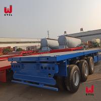 China CCC Tri Axle Truck Semi Trailers 60t Flatbed Trailer Truck for sale