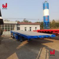 China CCC Tri Axle Truck Semi Trailers 60t Flatbed Trailer Truck for sale