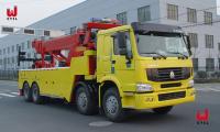 China Sinotruk 8X4 Wrecker Tow Truck 50t Yellow Heavy Vehicle Towing for sale