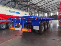 China 3 Axles Flat Truck Semi Trailers 80 Tons Flatbed Trailer Container for sale