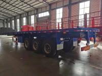 China 3 Axles Flat Truck Semi Trailers 80 Tons Flatbed Trailer Container for sale