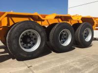 China Tri Axles 40ft Yellow Color Skeleton Semi Trailer For Container for sale