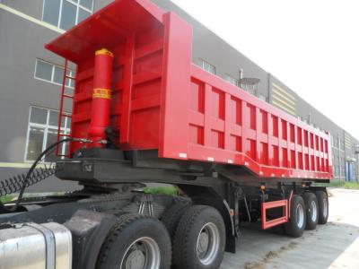 China Tri Axles 60 Tons Front Tipping Dump Semi Trailer Mechanical Suspension for sale