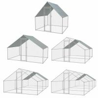 China Rust Resistant Galvanized Steel Big Size 8x3m Chicken Run Kennel Outdoor Chicken Cage with Cover for sale