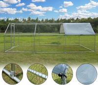 China Chicken Cage 20x13 FT Walk in Coop for Poultry Dog Rabbit Hen Cage Pen Metal Door Chicken Coop for sale