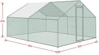 China Large Walk in Chicken Run Coop Backyard Hen House Outdoor Farm Ranch Poultry Chicken Cage with Cover 4x3x2m for sale