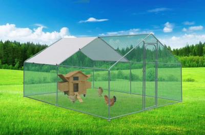 China DIY Walk in Chicken Coop Chicken Run Kennel Chicken cage with Silver Waterproof Cover 4x3m for sale