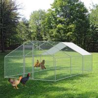 China 3x6x2m Chicken Run Walk in Chicken Cage Poultry Pet Coop for Rabbit Hen House Pen Metal Chicken Cage in Grey for sale