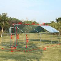 China 3x6x2m Chicken Run Walk in Chicken Cage Poultry Pet Coop for Rabbit Hen House Pen Metal Chicken Cage in Grey for sale