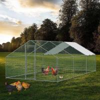 China 3x6x2m Chicken Run Walk in Chicken Cage Poultry Pet Coop for Rabbit Hen House Pen Metal Chicken Cage in Grey for sale