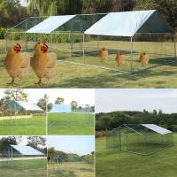 China 3x6x2m Chicken Run Walk in Chicken Cage Poultry Pet Coop for Rabbit Hen House Pen Metal Chicken Cage in Grey for sale