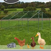 China Waterproof Galvanized Steel Tube OEM Chicken Cage Run Chicken Coop with White color cover for sale