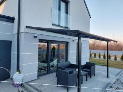 China 18m2 Sun Shelter Garden Wall Mounted DIY Patio Cover Aluminum Sunshade Outdoor Gazebo Patio Cover Canopy Awnings Black for sale