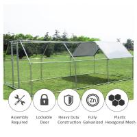 China Weatherproof Galvanized Metal 19.7ft Walk In Chicken Cage for sale