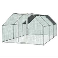 China Weatherproof Galvanized Metal 19.7ft Walk In Chicken Cage for sale