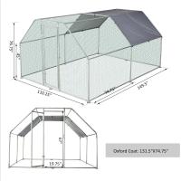 China Galvanized Metal Chicken Coop Cage with Cover Walk In Chicken Cage Pen Run 10' W x 13.3' D x 6.67' H for sale