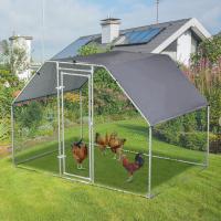 China 6.67' Chicken Coop Galvanized Metal Hen House Large Rabbit Hutch Poultry Cage Backyard with Cover Walk in Chicken Cage for sale