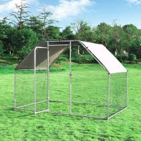 China 6.67' Chicken Coop Galvanized Metal Hen House Large Rabbit Hutch Poultry Cage Backyard with Cover Walk in Chicken Cage for sale