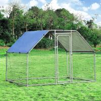 China 6.67' Chicken Coop Galvanized Metal Hen House Large Rabbit Hutch Poultry Cage Backyard with Cover Walk in Chicken Cage for sale