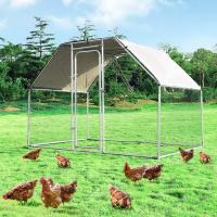 China 6.67' Chicken Coop Galvanized Metal Hen House Large Rabbit Hutch Poultry Cage Backyard with Cover Walk in Chicken Cage for sale