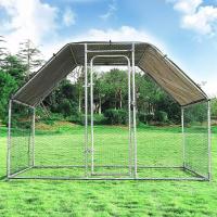 China 6.67' Chicken Coop Galvanized Metal Hen House Large Rabbit Hutch Poultry Cage Backyard with Cover Walk in Chicken Cage for sale