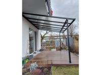China 9m2 Sun Shelter Garden Wall Mounted DIY Patio Cover Aluminum Sunshade Outdoor Gazebo Patio Cover Canopy Awnings Black for sale