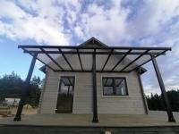 China 9m2 Sun Shelter Garden Wall Mounted DIY Patio Cover Aluminum Sunshade Outdoor Gazebo Patio Cover Canopy Awnings Black for sale