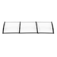 China M series Door Canopy awning for door and window 200x80 cm dark gray Patio cover shelter with black support for sale