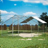 China Waterproof Galvanized Steel Tube OEM Chicken Cage Run Chicken Coop with White color cover for sale