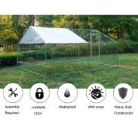China Solid Structure Heavy Duty Galvanized Steel 13x13ft Walk In Chicken Run Coop Chicken Cage with Cover for sale