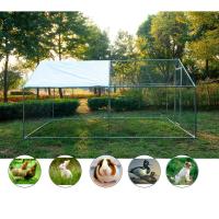 China Solid Structure Heavy Duty Galvanized Steel 13x13ft Walk In Chicken Run Coop Chicken Cage with Cover for sale