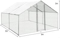 China Hot Galvanized Steel Outdoor UV Protect Polyester 3x3m Chicken Run Kennel Chicken Cage for sale
