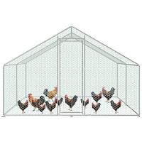 China 4m x 4m Steel Walk in Chicken Run Enclosure Rabbit Hutch Poultry Coop Duck House Chicken Cage for sale