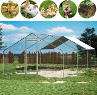 China Chicken Cage 20x13 FT Walk in Coop for Poultry Dog Rabbit Hen Cage Pen Metal Door Chicken Coop for sale