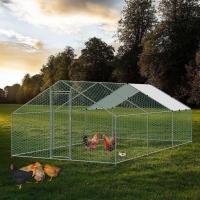 China Chicken Cage 20x13 FT Walk in Coop for Poultry Dog Rabbit Hen Cage Pen Metal Door Chicken Coop for sale