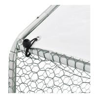 China Chicken Run Walk In Pet Cage Chicken Coop 10 Sizes Galvanised Metal Walk in Chicken Cage with White Color PE Cover for sale
