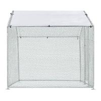 China Chicken Run Walk In Pet Cage Chicken Coop 10 Sizes Galvanised Metal Walk in Chicken Cage with White Color PE Cover for sale