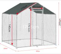 China Chicken Run Walk In Pet Cage Chicken Coop 10 Sizes Galvanised Metal Walk in Chicken Cage with White Color PE Cover for sale
