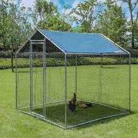 China Chicken Run Walk In Pet Cage Chicken Coop 10 Sizes Galvanised Metal Walk in Chicken Cage with White Color PE Cover for sale