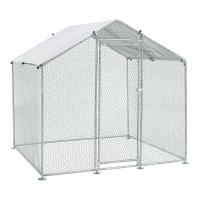 China 2M x 2M Metal Chicken Coop Walk in Cage Run House Shade Pen Chicken Cage With Cover for sale